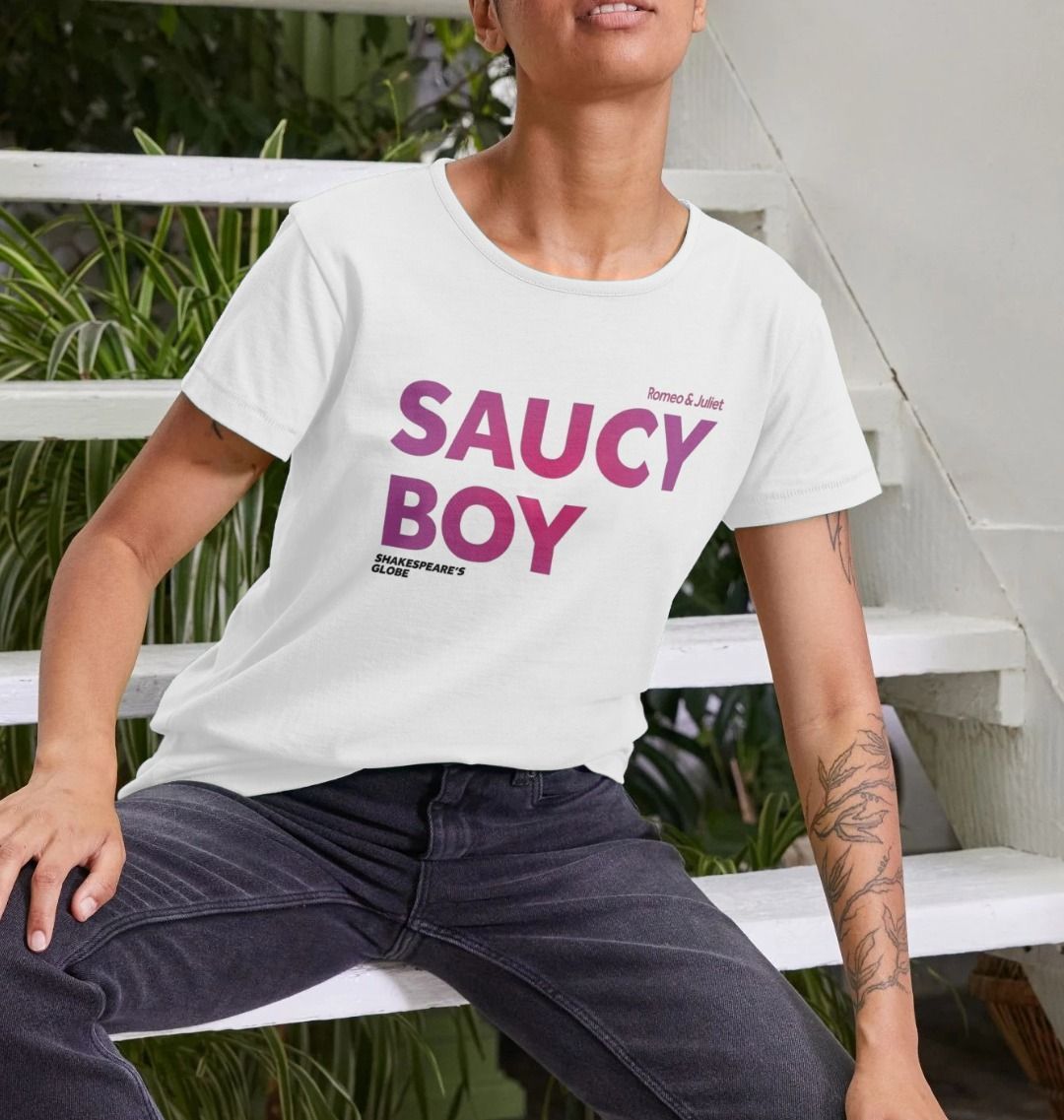 Romeo & Juliet Organic Women's T-shirt (Saucy Boy) – Shakespeare's Globe